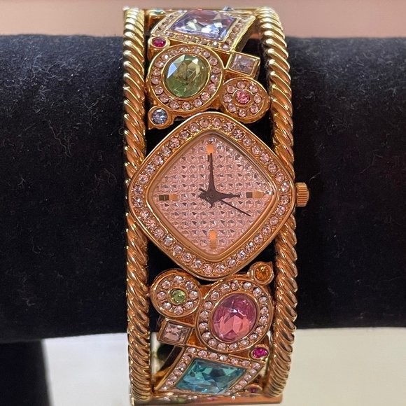 Adrienne | Accessories | Adrienne Multicolor Crystal Encrusted Cuff ...